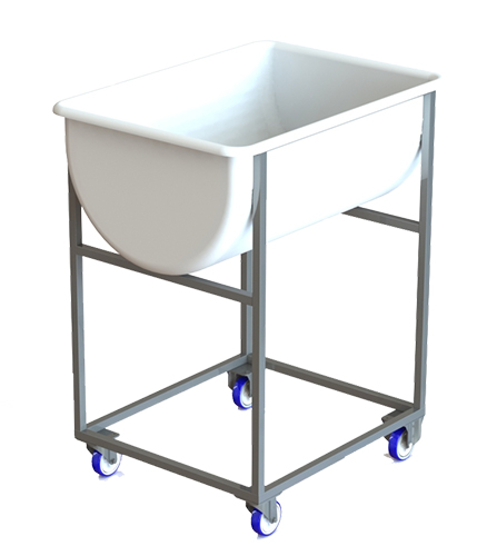 Stainless steel trolley for dough container